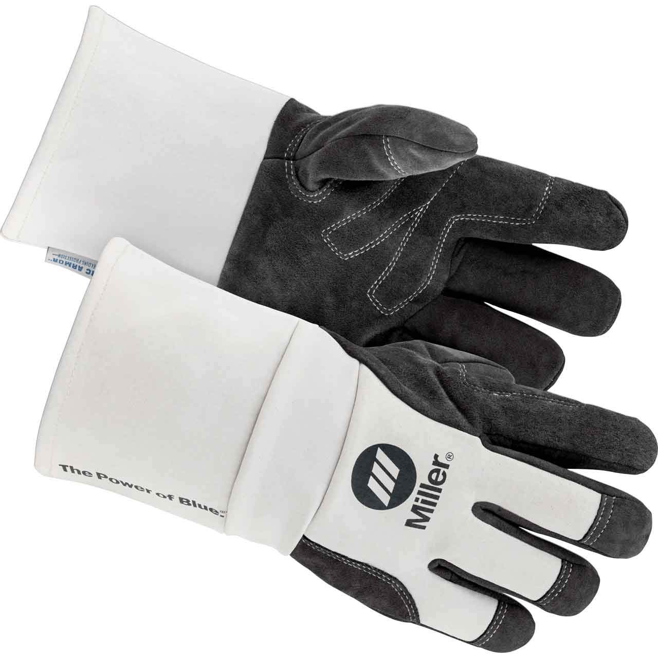 Miller Electric Welding Gloves, Black/White, L, PR (271890)