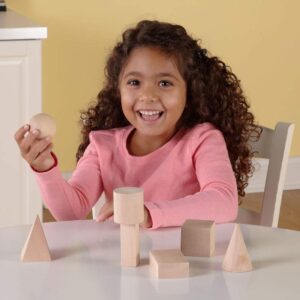 hand2mind Foam Wood-Look Geometric Solid Blocks (Set of 12)