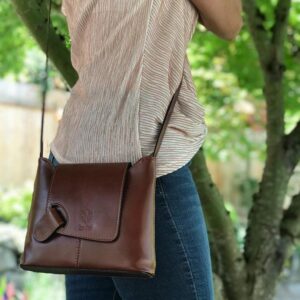 LaGaksta Isabella Italian Leather Crossbody Bag Brown