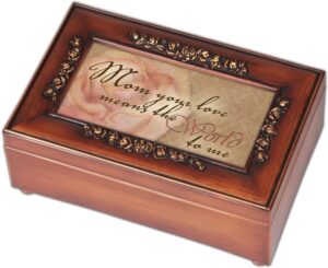 cottage garden mom love means the world burlwood petite rose jewelry music box plays you are my sunshine