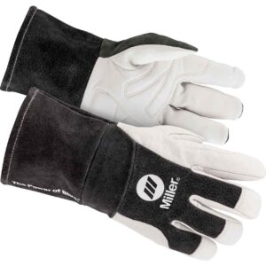 miller electric welding gloves, mig/stick, xl, pr, black/gray (271887)