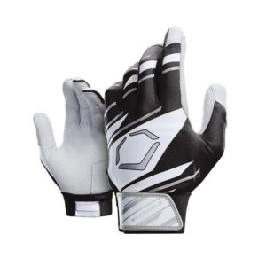 evoshield youth speed stripe batting gloves - black/white/grey, youth medium