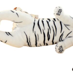 JESONN Realistic Stuffed Animals Tiger Toys Plush (White, 18.9 Inch)