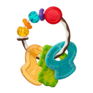 infantino cool & chew teether keys, three sensory stimulating baby teether toys, 0m+, multicolor