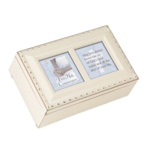 cottage garden first communion know the joy ivory rope trim petite jewelry music box plays jesus loves me