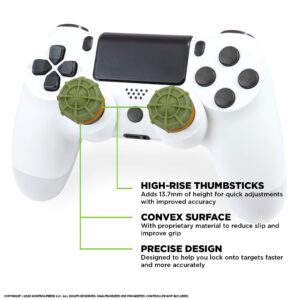 KontrolFreek FPS Freek Snipr for PlayStation 4 (PS4) and PlayStation 5 (PS5) | Performance Thumbsticks | 2 High-Rise Convex (Domed) | Green