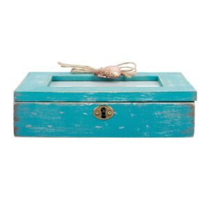 Cottage Garden You are Wonderful Valuable Lovable Teal Distressed Jewelry Music Box Plays You Light Up My Life