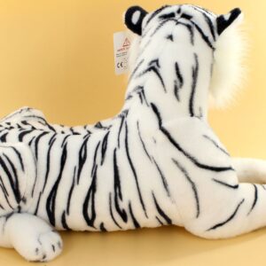 JESONN Realistic Stuffed Animals Tiger Toys Plush (White, 18.9 Inch)