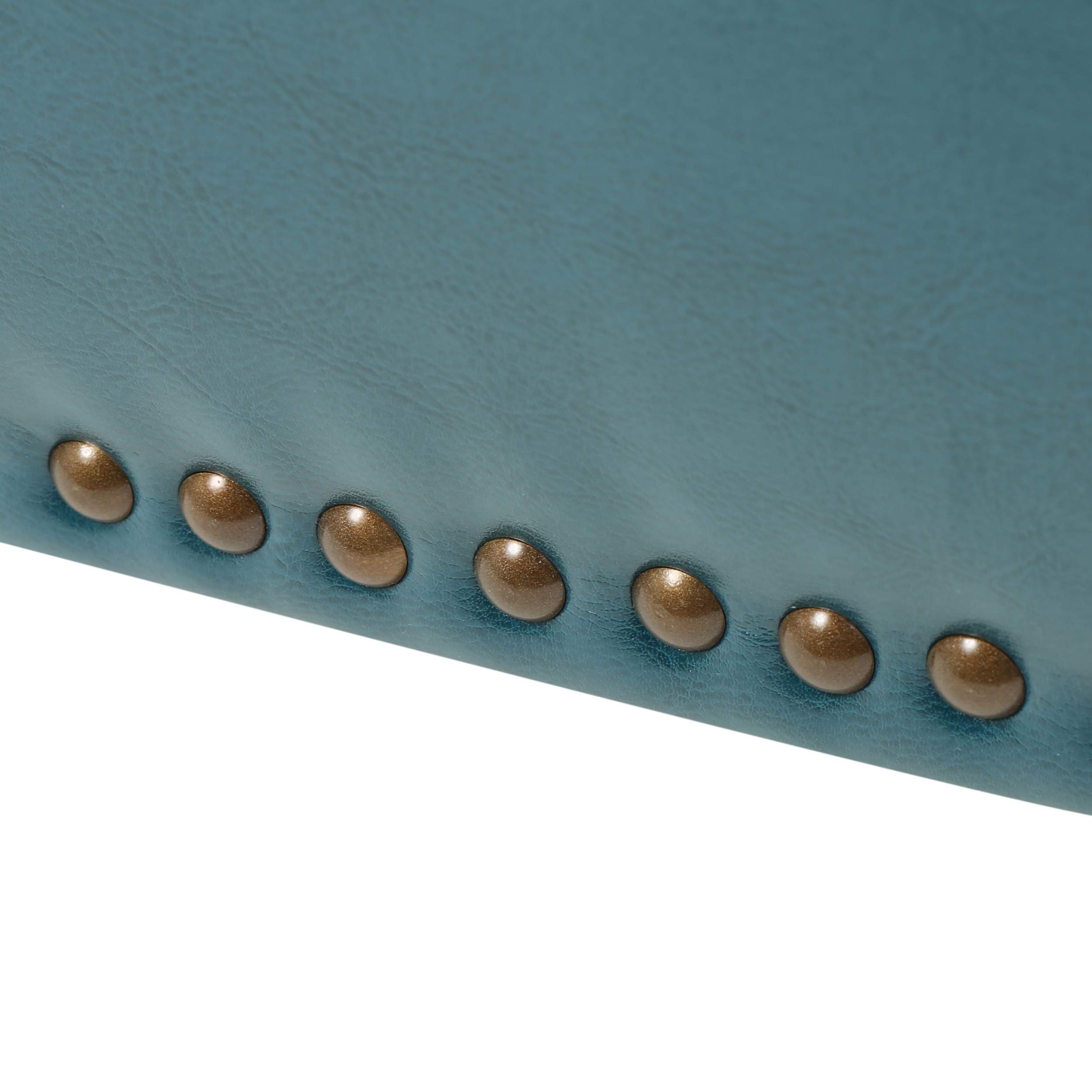 Christopher Knight Home Chelsea PU Storage Ottoman with Studs, Teal