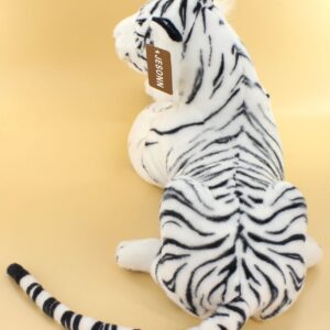 JESONN Realistic Stuffed Animals Tiger Toys Plush (White, 18.9 Inch)