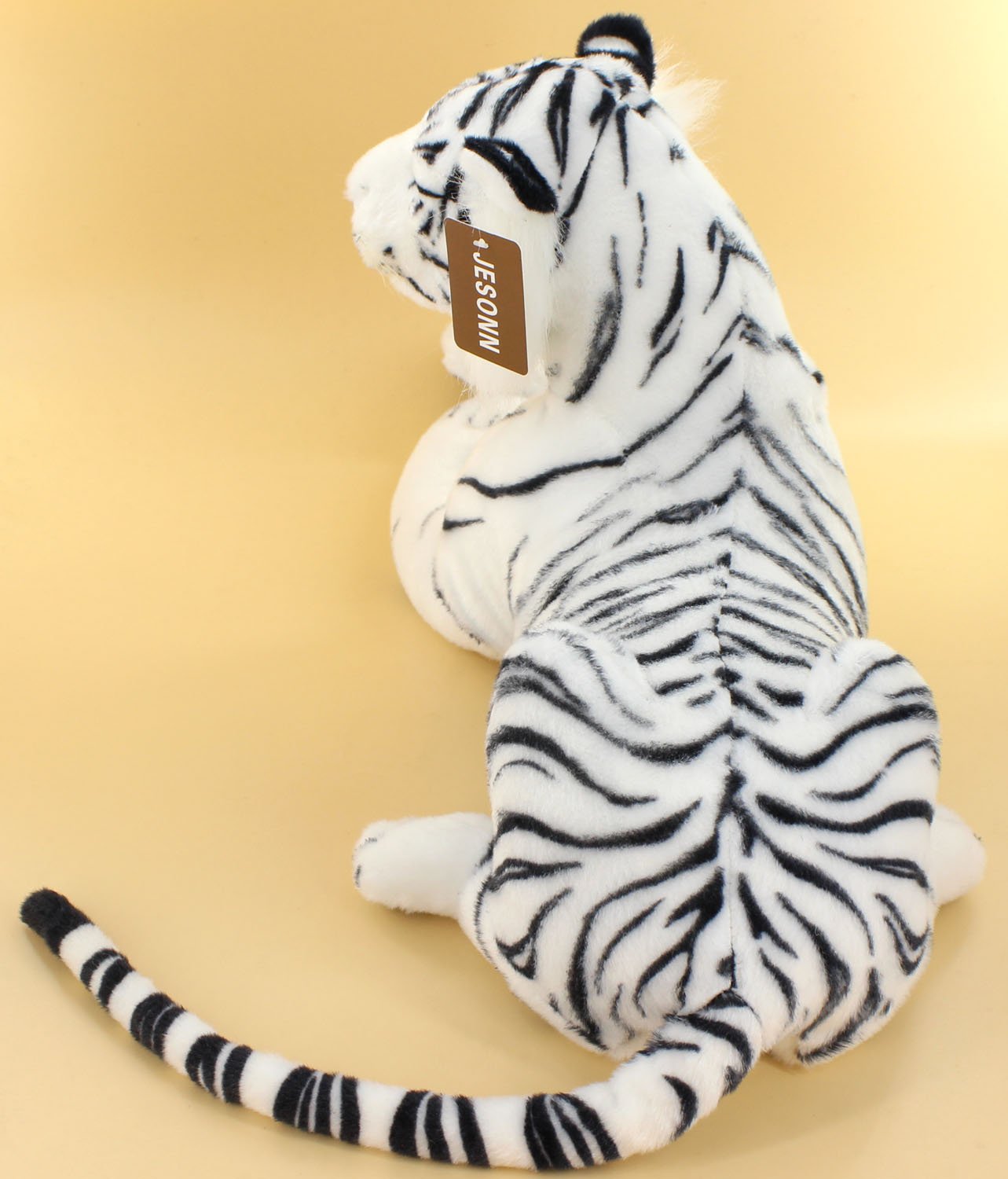 JESONN Realistic Stuffed Animals Tiger Toys Plush (White, 18.9 Inch)