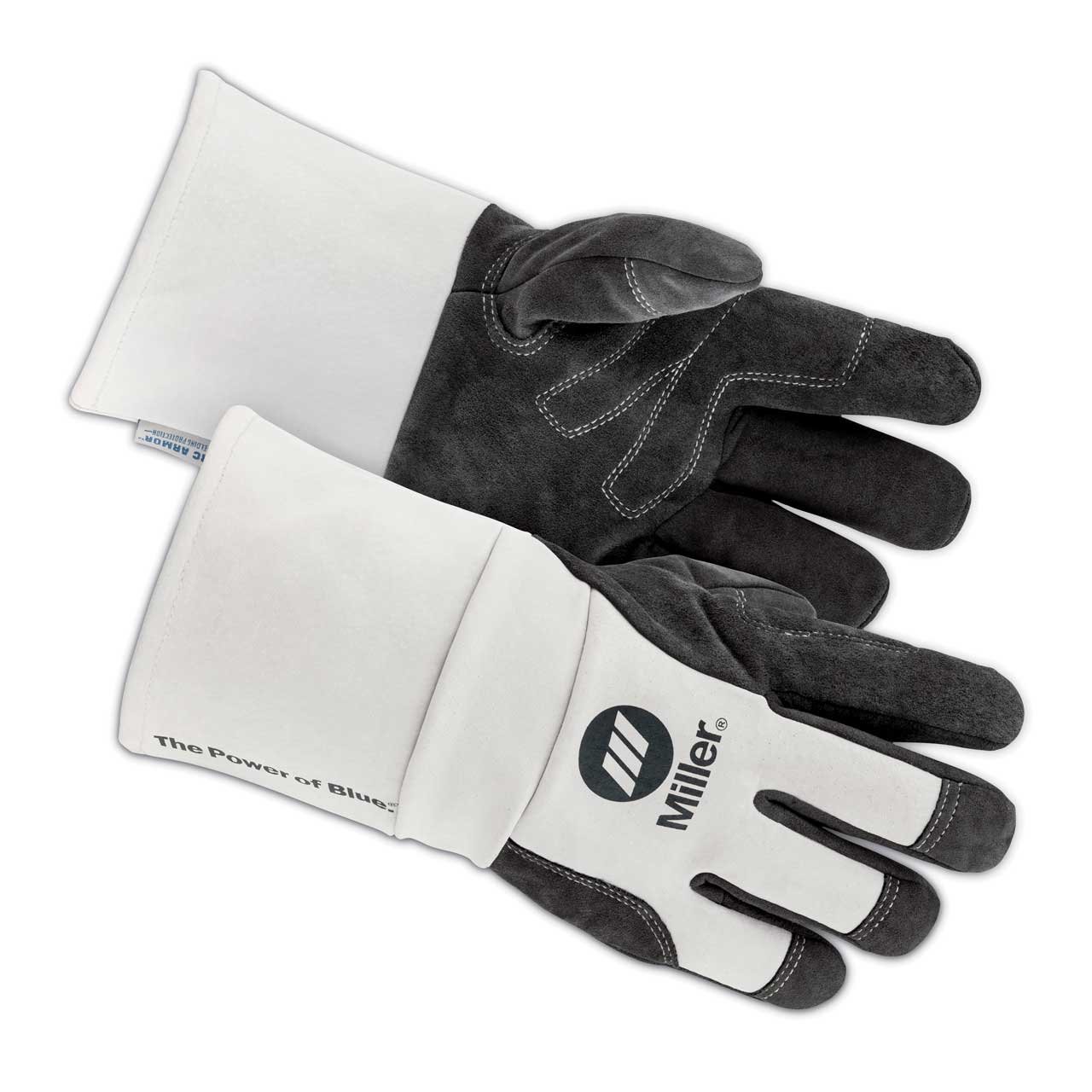 Miller Electric Welding Gloves, Black/White, L, PR (271890)