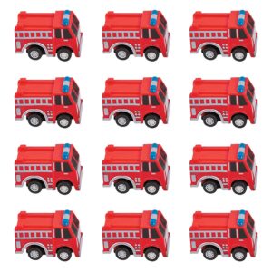 fun express fire truck firetruck engine pullbacks toy - 12 pieces