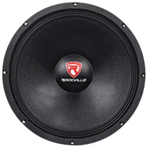 rockville rvw1500p8 1500w 15" raw dj subwoofer 8 ohm sub woofer 70oz magnet, black