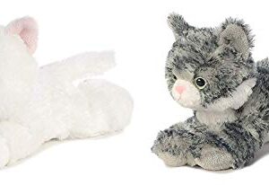 Aurora 31265,31713 Bundle of 2 7.5" Floppy Beanbag Cat Stuffed Animals-Lily & Sugar, Multicolor