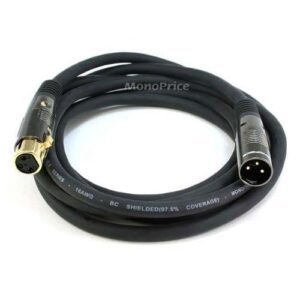 Monoprice 104752 10-Feet Premier Series XLR Male to XLR Female 16AWG Cable (2 Pack)