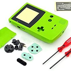 Replacement Full Housing Shell Case Cover Pack with Buttons Screwdrivers for Game Boy Color GBC Repair Part - Apple Green