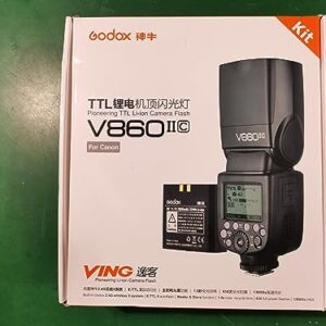 Godox V860II-C V860IIC Camera Flash Speedlite for Canon, 2.4G TTL Flash Speedlight GN60 1/8000s HSS, Rechargable Li-ion Battery, 650 Full Power Flashes, External Flash Compatible for Canon EOS Cameras