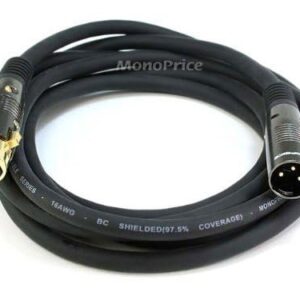 Monoprice 104752 10-Feet Premier Series XLR Male to XLR Female 16AWG Cable (2 Pack)