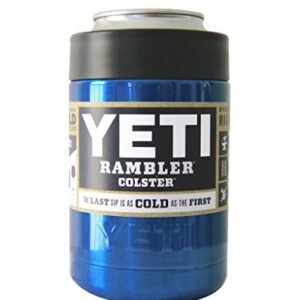 Custom YETI Coolers Powder Coated Rambler Colster Beverage Holder Insulator - Keep your 12 oz beer or soda, can or bottle, cold for hours (Blue Metallic)