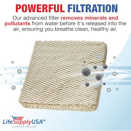 LifeSupplyUSA Humidifier Filter Replacement Evaporator Pad with Wick Compatible with Skuttle A04-1725-052 Model 2000 White-Rodgers, Goodman