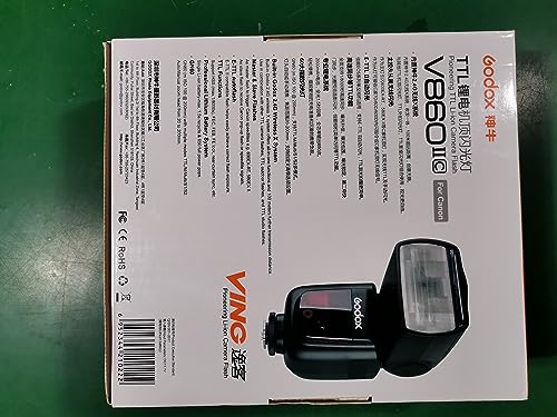 Godox V860II-C V860IIC Camera Flash Speedlite for Canon, 2.4G TTL Flash Speedlight GN60 1/8000s HSS, Rechargable Li-ion Battery, 650 Full Power Flashes, External Flash Compatible for Canon EOS Cameras