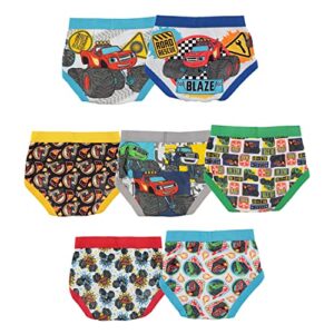 Blaze and the Monster Machines Boys' Toddler 100% Combed Cotton Underwear Multipacks in Sizes 2/3T and 4T, 7-Pack Brief