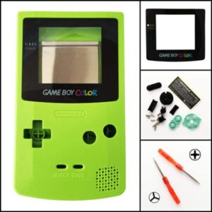 Replacement Full Housing Shell Case Cover Pack with Buttons Screwdrivers for Game Boy Color GBC Repair Part - Apple Green