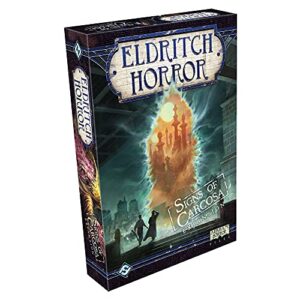 eldritch horror signs of carcosa board game expansion | mystery game | cooperative board game for adults and family | ages 14+ | 1-8 players | avg. playtime 2-4 hours | made by fantasy flight games