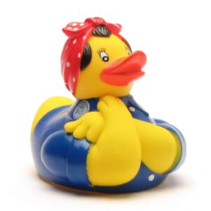 rubber duck - rosie the riveter | bath duck | l: 11 cm