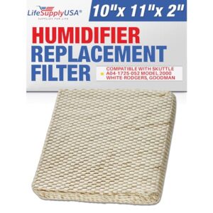 lifesupplyusa humidifier filter replacement evaporator pad with wick compatible with skuttle a04-1725-052 model 2000 white-rodgers, goodman