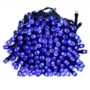 qedertek 200 led solar string lights, 72ft halloween decorations lighting for home, lawn, garden, wedding, patio, party and holiday decorations (blue)