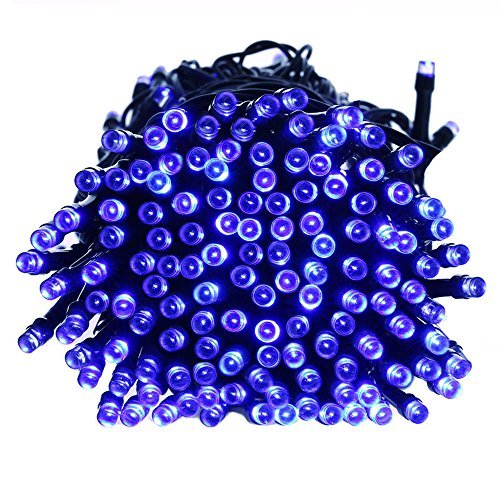 Qedertek 200 LED Solar String Lights, 72ft Halloween Decorations Lighting for Home, Lawn, Garden, Wedding, Patio, Party and Holiday Decorations (Blue)