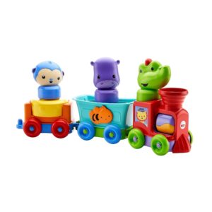 fisher-price silly safari rattle & roll animal train, multicolor