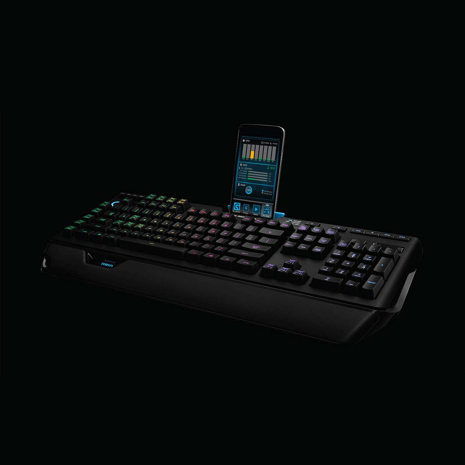 Logitech G910 Orion Spark RGB Illumination Mechanical Gaming Keyboard – 9 Programmable Buttons, Dedicated Media Controls with ARX Control App - Black (Renewed)