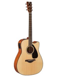 yamaha fgx800c solid top cutaway acoustic-electric guitar, dreadnought