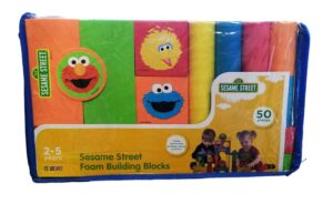 verdes sesame street foam building blocks - 50 pieces