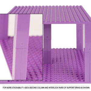 Strictly Briks Compatible with Lego 4 Pack Classic Stackable Baseplates 10x10 in, Building Bricks Plates with 32 x 32 Studs, Towers, Shelves, 4 Plates & 30 Stackers, Lavender