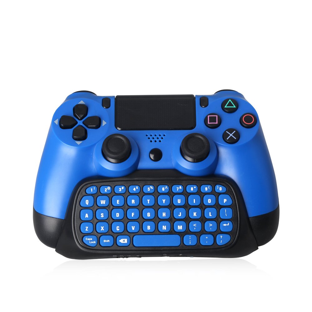 PS4 Controller Keyboard, 2.4G Wireless Rechargeable Online Gaming Live Chat Message Chatpad Keypad with 3.5mm Audio Aux-in Headset for Sony PlayStation 4, PS4 Slim, PS4 Pro (Controller Not Included)