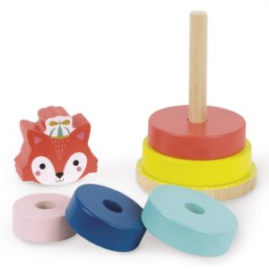 Janod Baby Forest Fox Wood Stacker - Ages 1+ - J08014