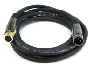 monoprice 104752 10-feet premier series xlr male to xlr female 16awg cable (2 pack)