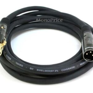 Monoprice 104752 10-Feet Premier Series XLR Male to XLR Female 16AWG Cable (2 Pack)