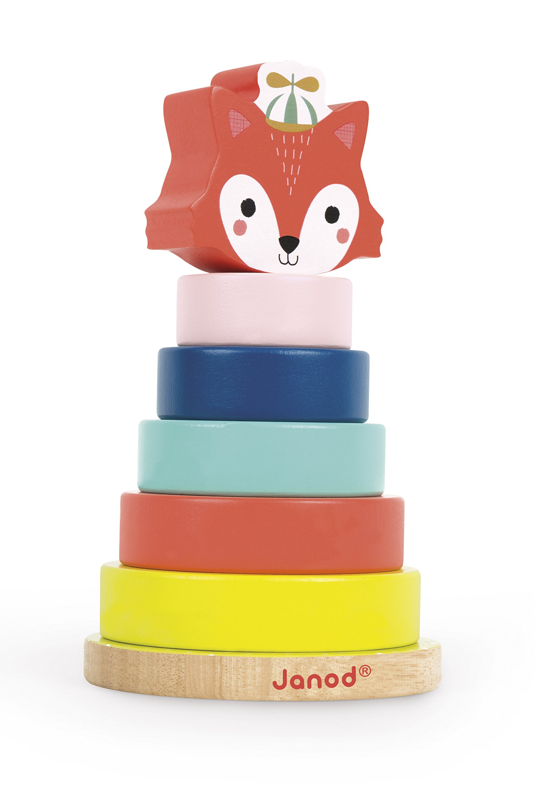 Janod Baby Forest Fox Wood Stacker - Ages 1+ - J08014