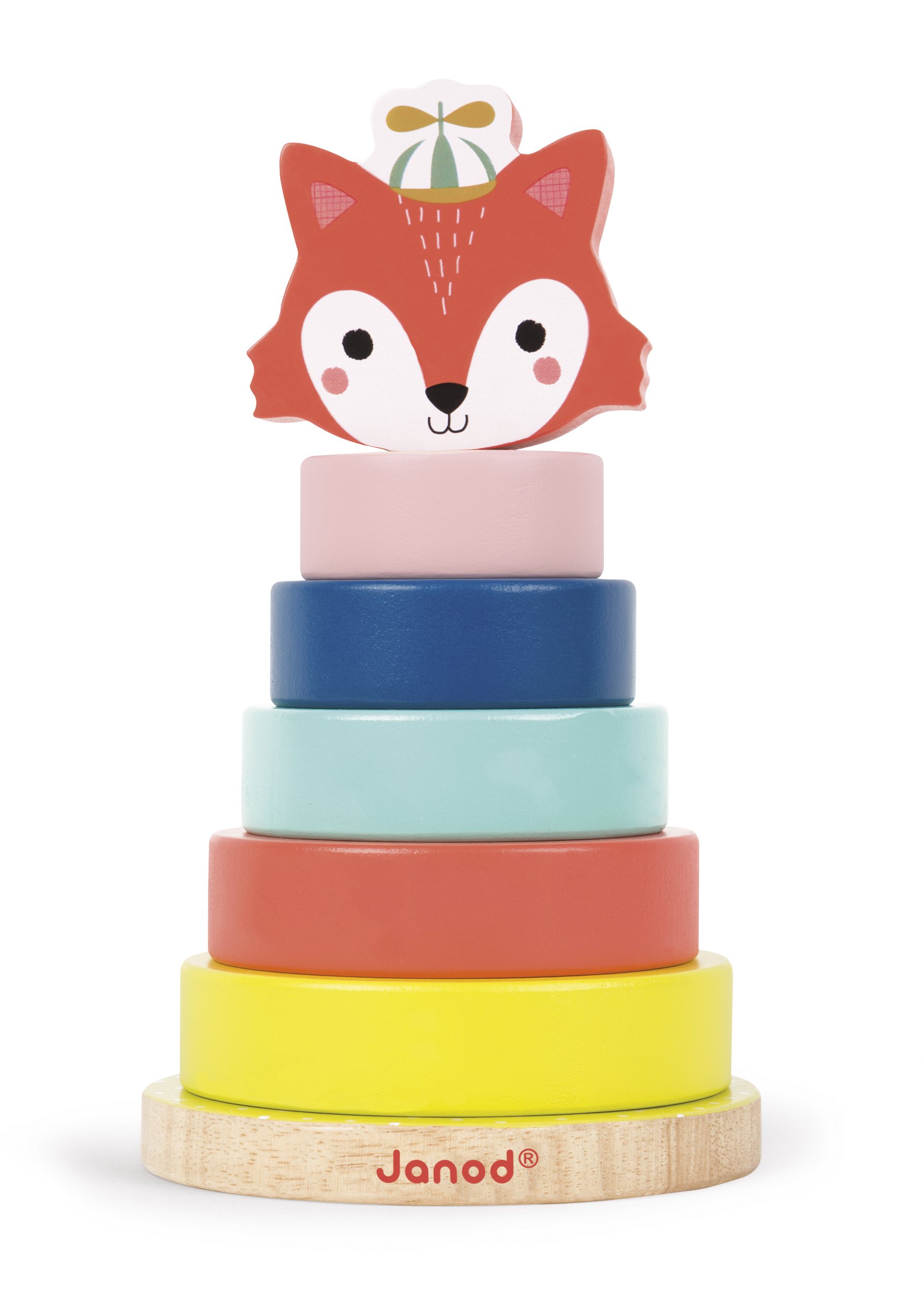 Janod Baby Forest Fox Wood Stacker - Ages 1+ - J08014