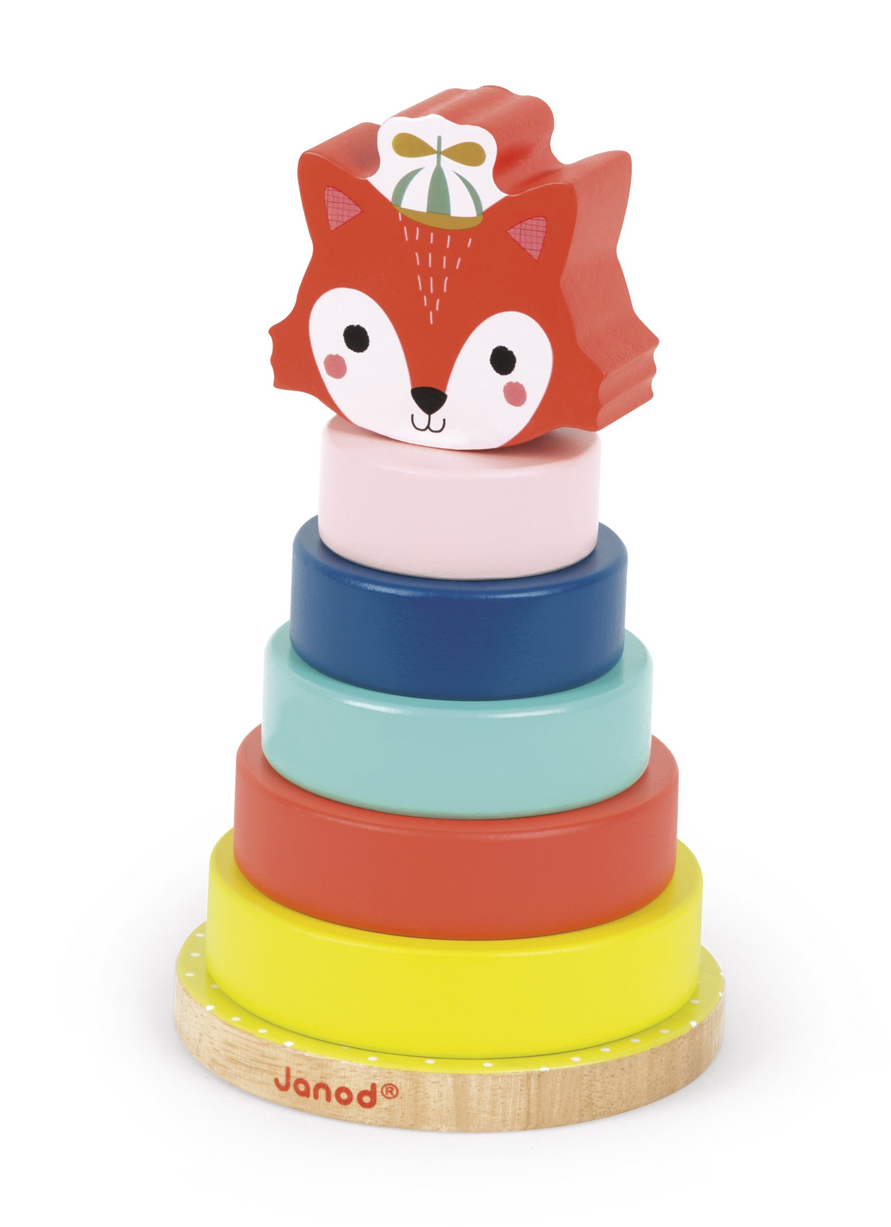 Janod Baby Forest Fox Wood Stacker - Ages 1+ - J08014