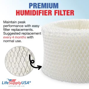 LifeSupplyUSA Humidifier Filter Compatible with Protec WF2 Extended Life Vicks WF2; Fits Vicks V3500N, V3100, V3900 Series, V3700, Sunbeam 1118 Series & Honeywell HCM-350 Series;