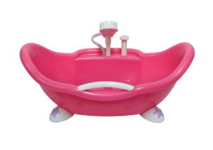 jc toys adorable lil' cutesies bathtub with shower for 24 months and up, fits most dolls up to 10" , pink