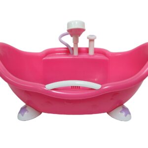 JC Toys Adorable Lil' Cutesies Bathtub with Shower for 24 months and up, Fits Most Dolls Up to 10" , Pink