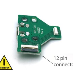 Rinbers® USB Charging Port Socket Board JDS-011 for Sony PS4 2nd Gen Controller (12 Pin Connector)