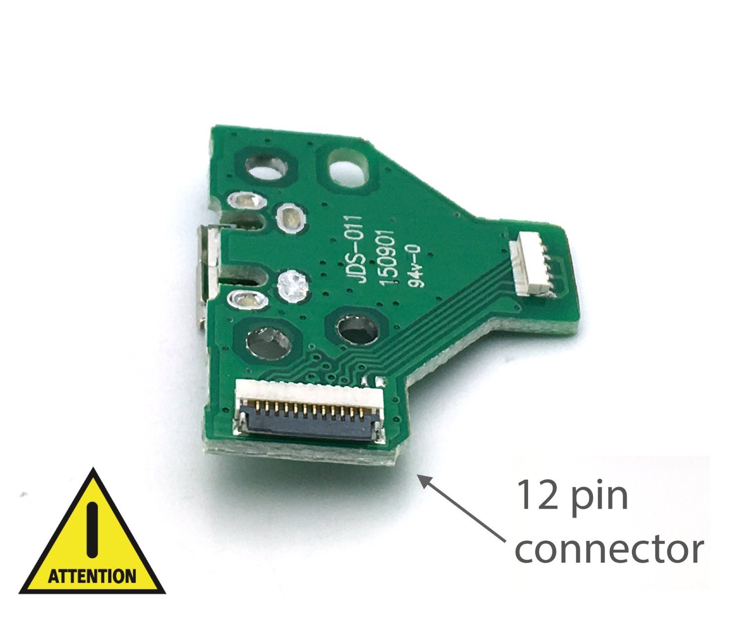 Rinbers® USB Charging Port Socket Board JDS-011 for Sony PS4 2nd Gen Controller (12 Pin Connector)